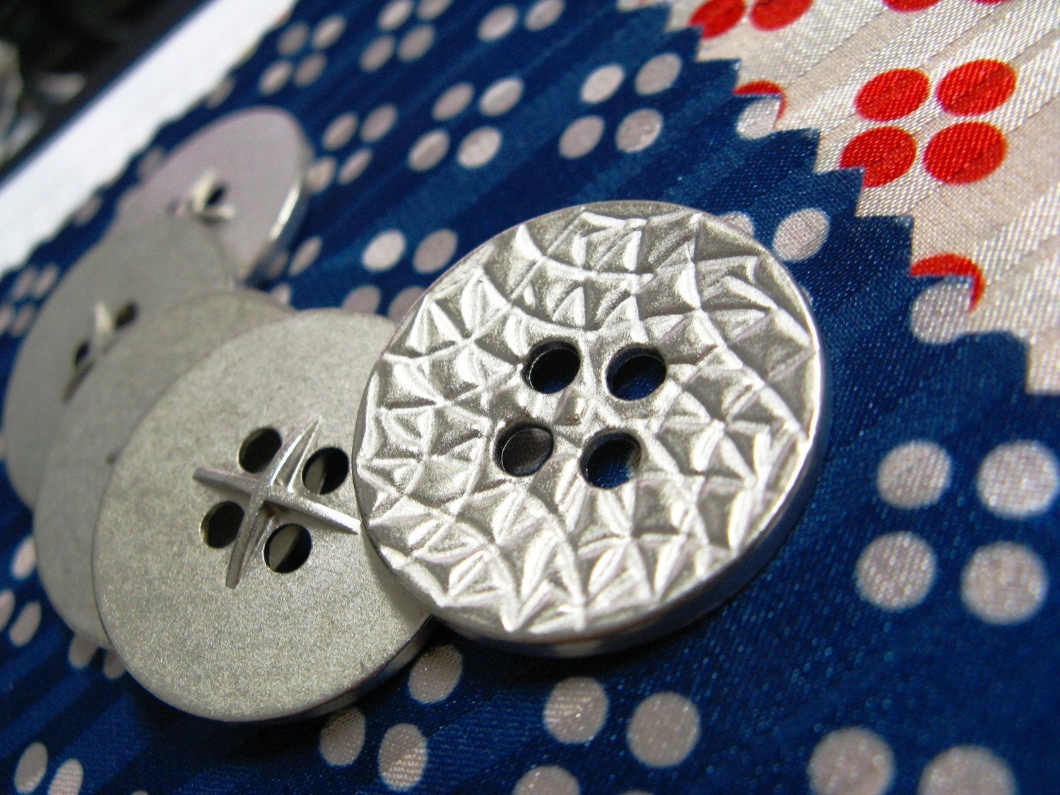 Metal Buttons Leather Surface Metal Buttons Silver Color - Etsy
