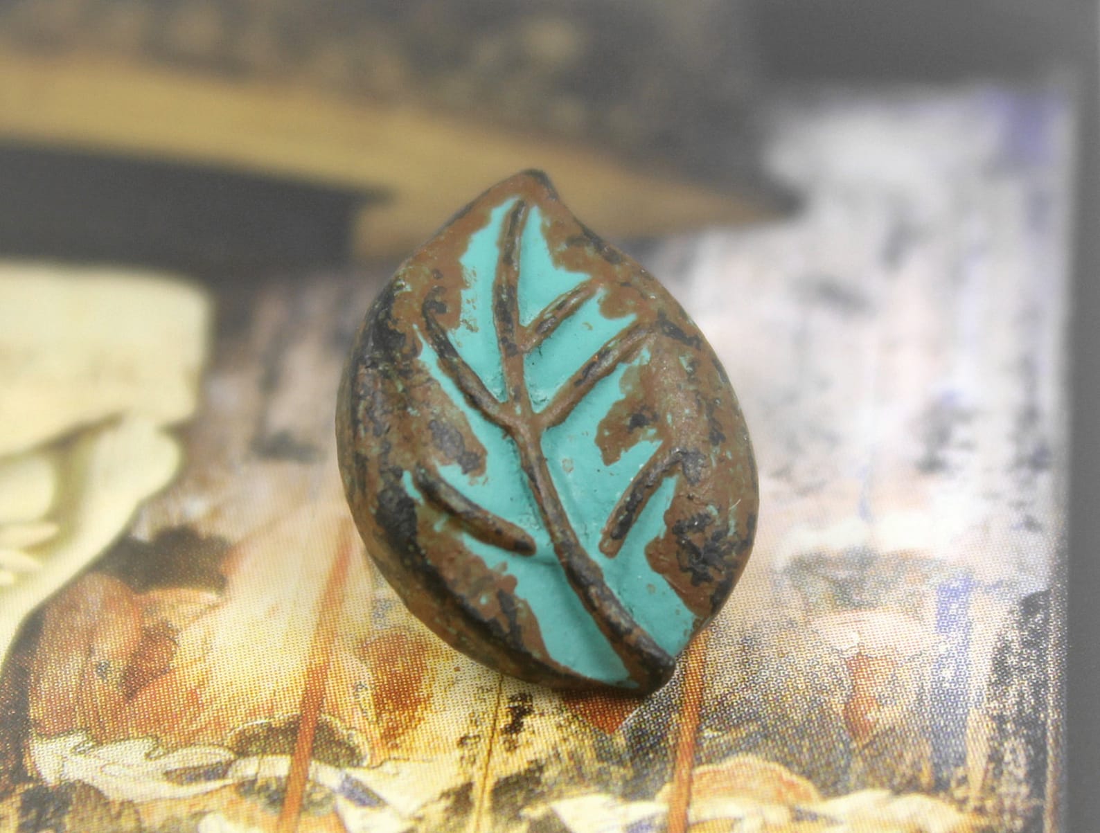 Leaf Metal Buttons Green Patina Leaf Metal Shank Buttons - Etsy