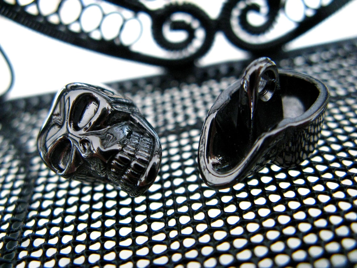 Metal Buttons Skull Metal Buttons Reflective Gunmetal - Etsy