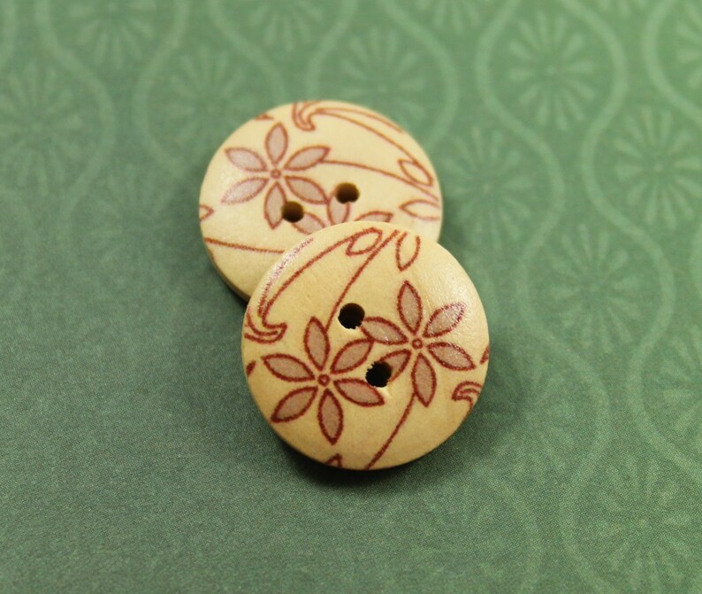 Wooden Buttons Japanese Style Natural Wooden Buttons With - Etsy