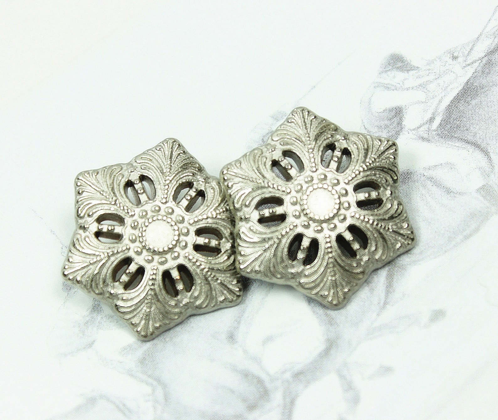 Metal Buttons Snowflake Metal Buttons Shiny Silver Color | Etsy
