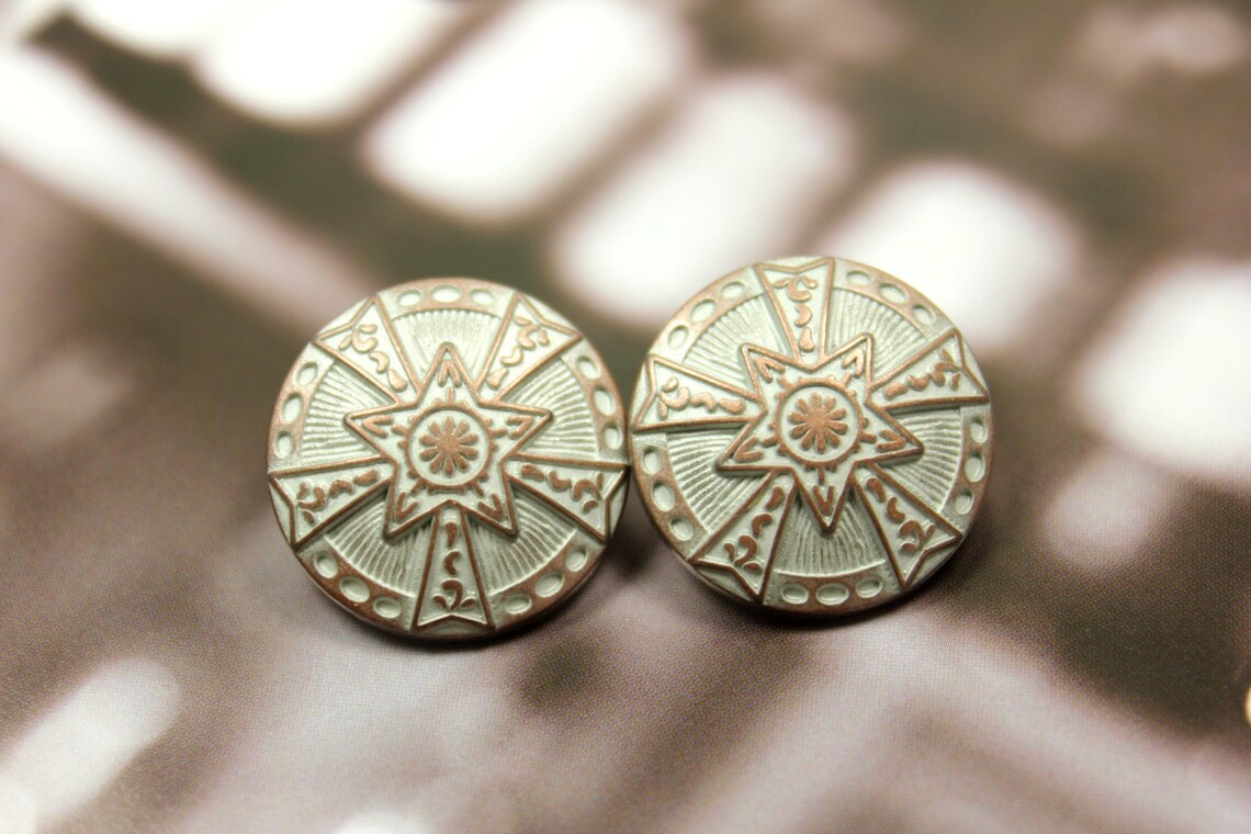 Metal Buttons Star Emblem Metal Buttons Copper White Color - Etsy