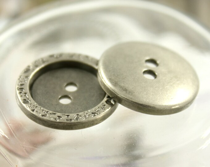 Metal Buttons Stone Texture Border Metal Buttons , Gray Silver Color ...