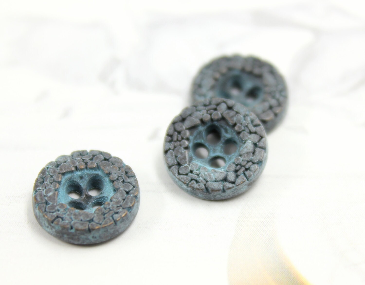 Metal Buttons Blue Rust Stone Texture Metal Hole Buttons - Etsy