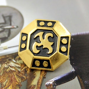 Metal Buttons - Octagon Shield Metal Buttons , Gold Color , Shank , 1 ...