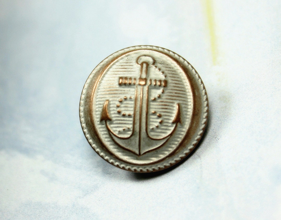 Metal Buttons - Rope and Anchor Metal Buttons , Copper White Patina ...