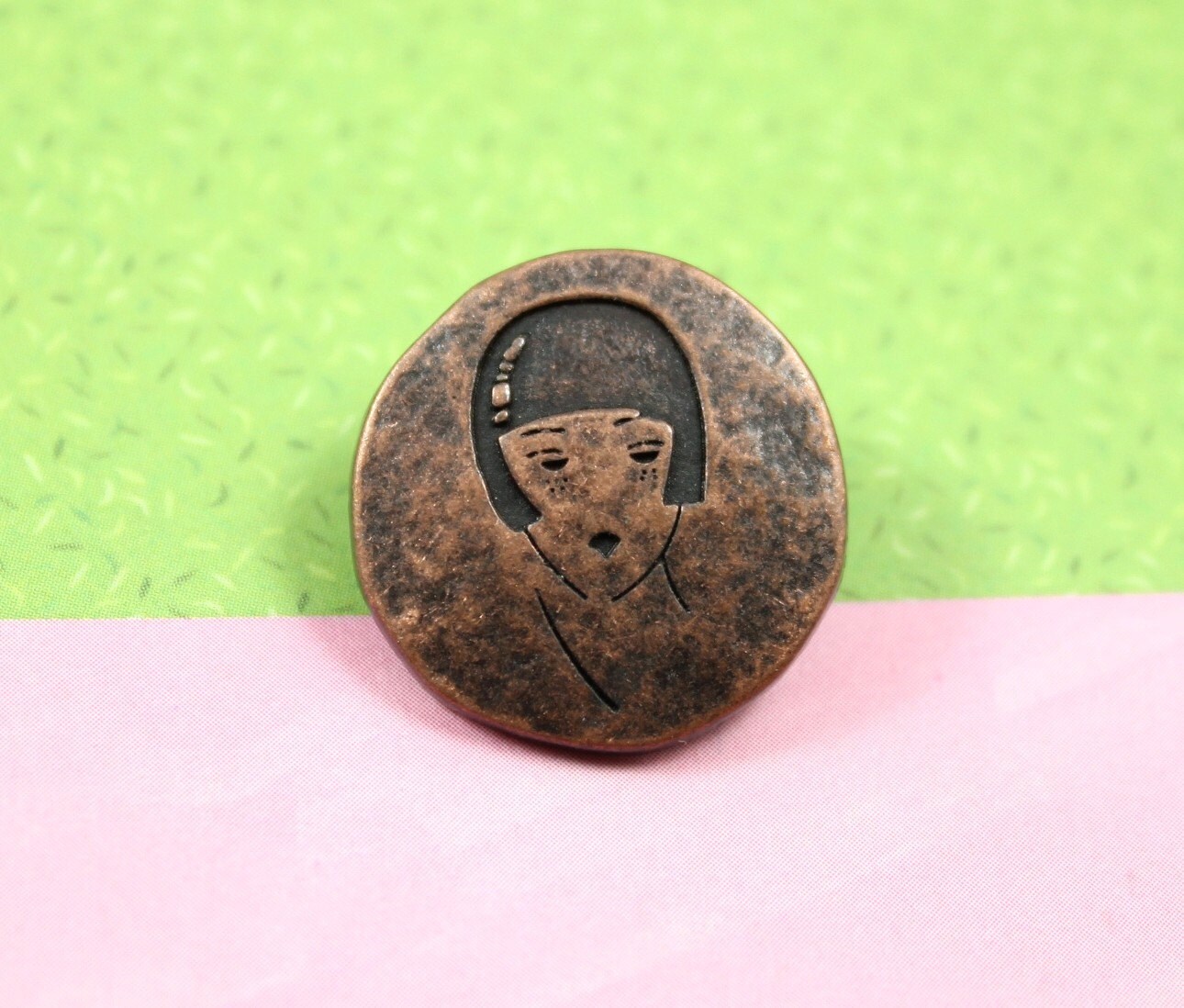 Metal Buttons Girl Face Metal Buttons Antique Copper Color - Etsy
