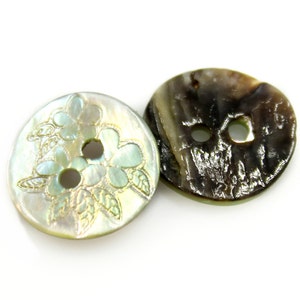 Shell Buttons - Rich Luster Light Blue Flower Shell Buttons, 0.59 Inch ...