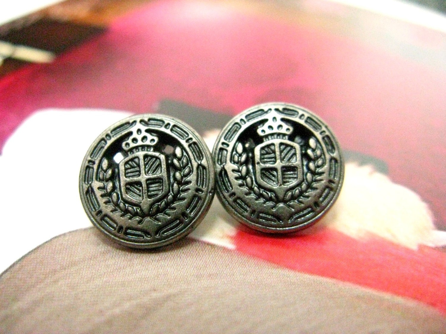 Metal Buttons Campus Emblem Metal Buttons Gray Silver - Etsy