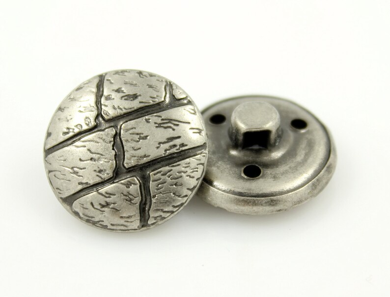 Metal Buttons Gunmetal Brick Wall Design Metal Shank Buttons - Etsy