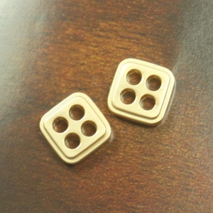 Metal Buttons - Square Solid Metal Buttons , Pearl Gold Color , 4 Holes ...