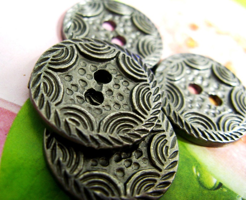 Metal Buttons Sea Wave Circle Metal Buttons Gunmetal Color - Etsy