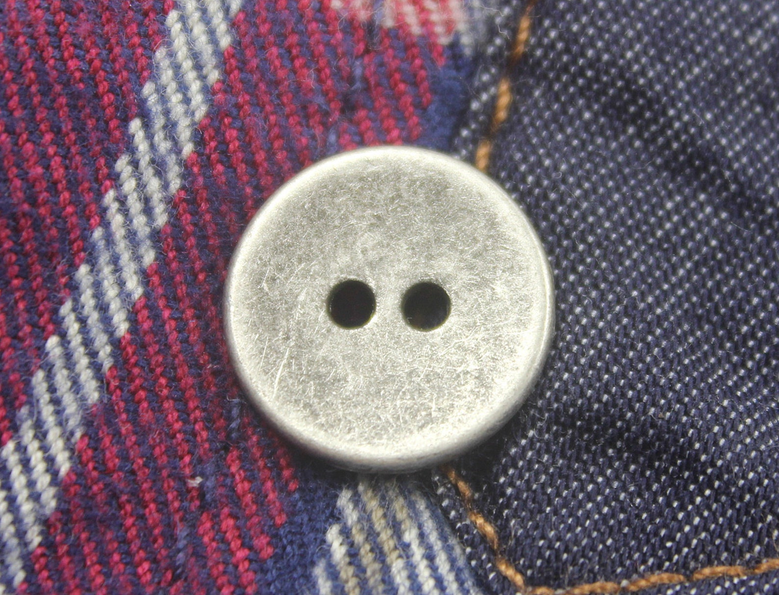 Metal Buttons Antique Silver Hole Buttons 2 Holes 0.59 - Etsy