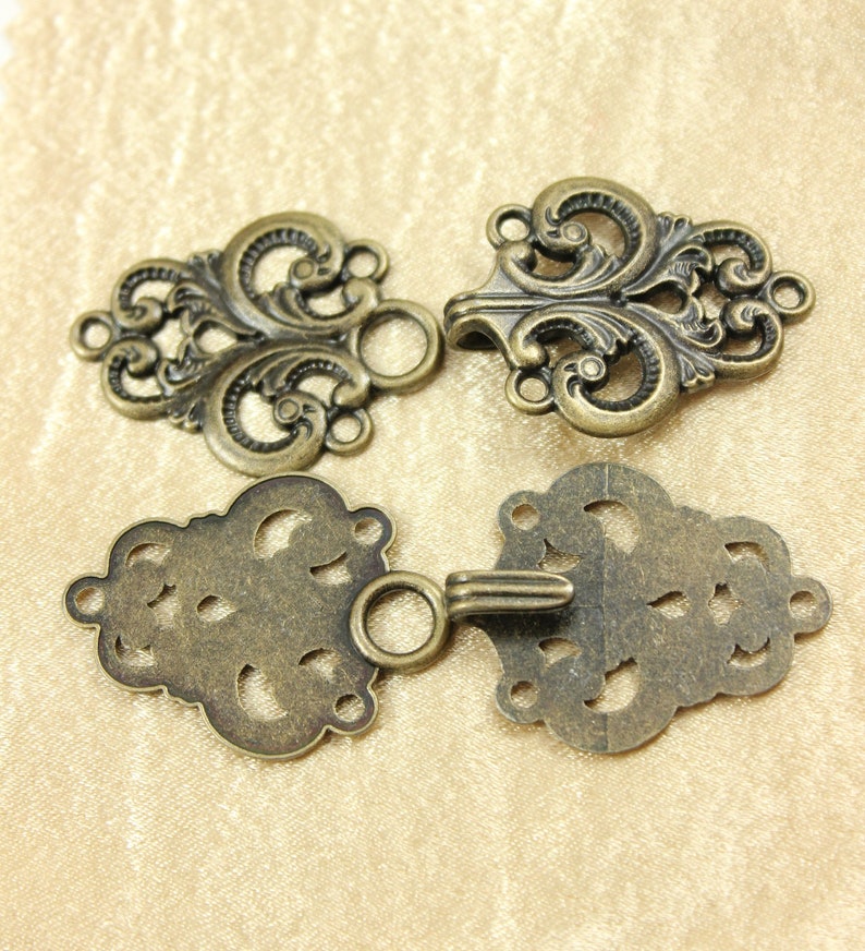 HOOK And EYE Fasteners Stunning Antique Brass Openwork | Etsy