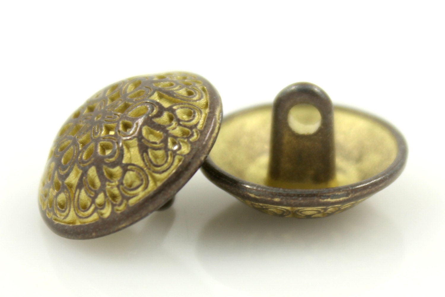 Metal Buttons Leaf Vines Metal Buttons Yellow Copper Color - Etsy