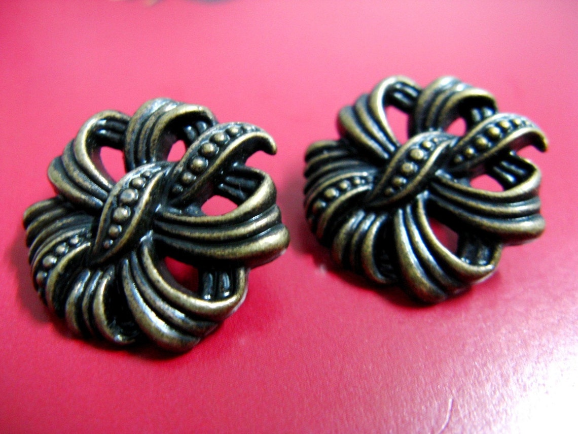 Metal Buttons Ribbon Knots Metal Buttons Antique Brass - Etsy