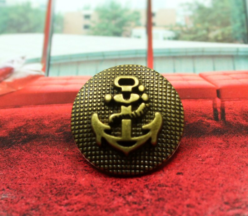 Metal Buttons Anchor Metal Buttons Antique Brass Color | Etsy