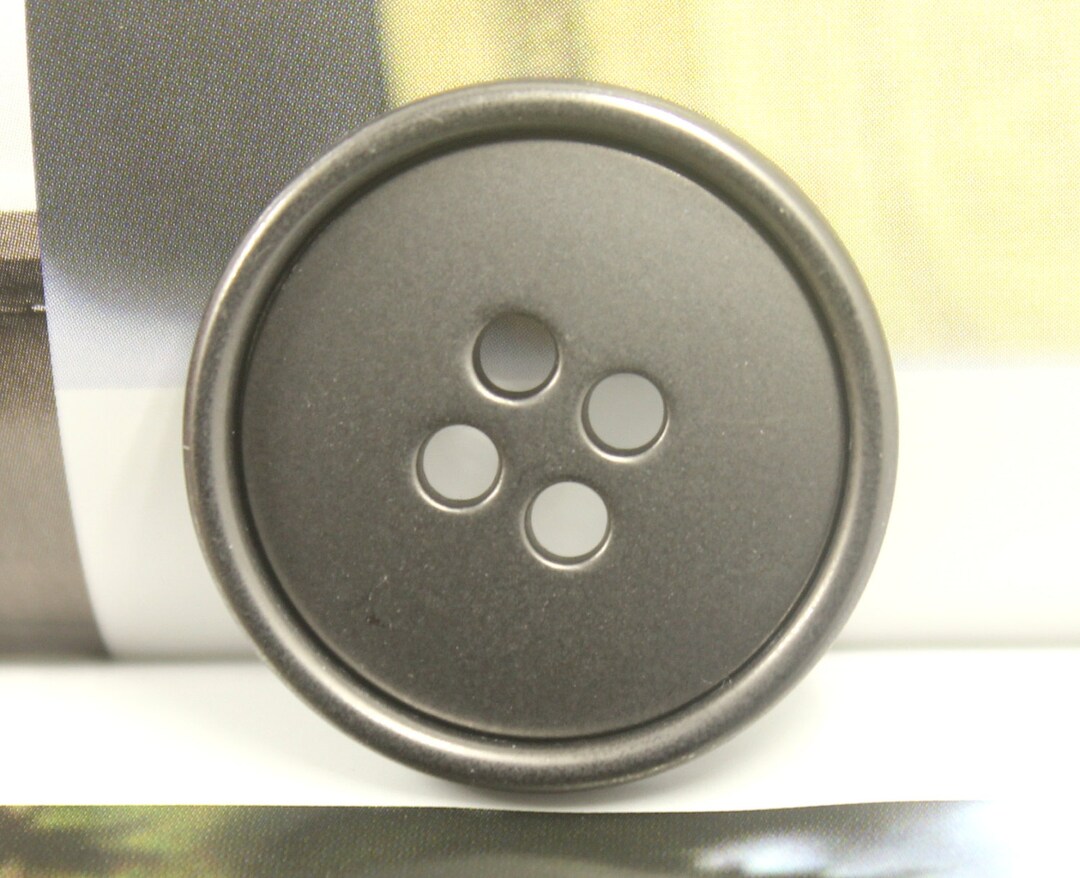 Metal Buttons - Thick Pearlized Gunmetal Buttons , 4 Holes , 1.10 Inch ...