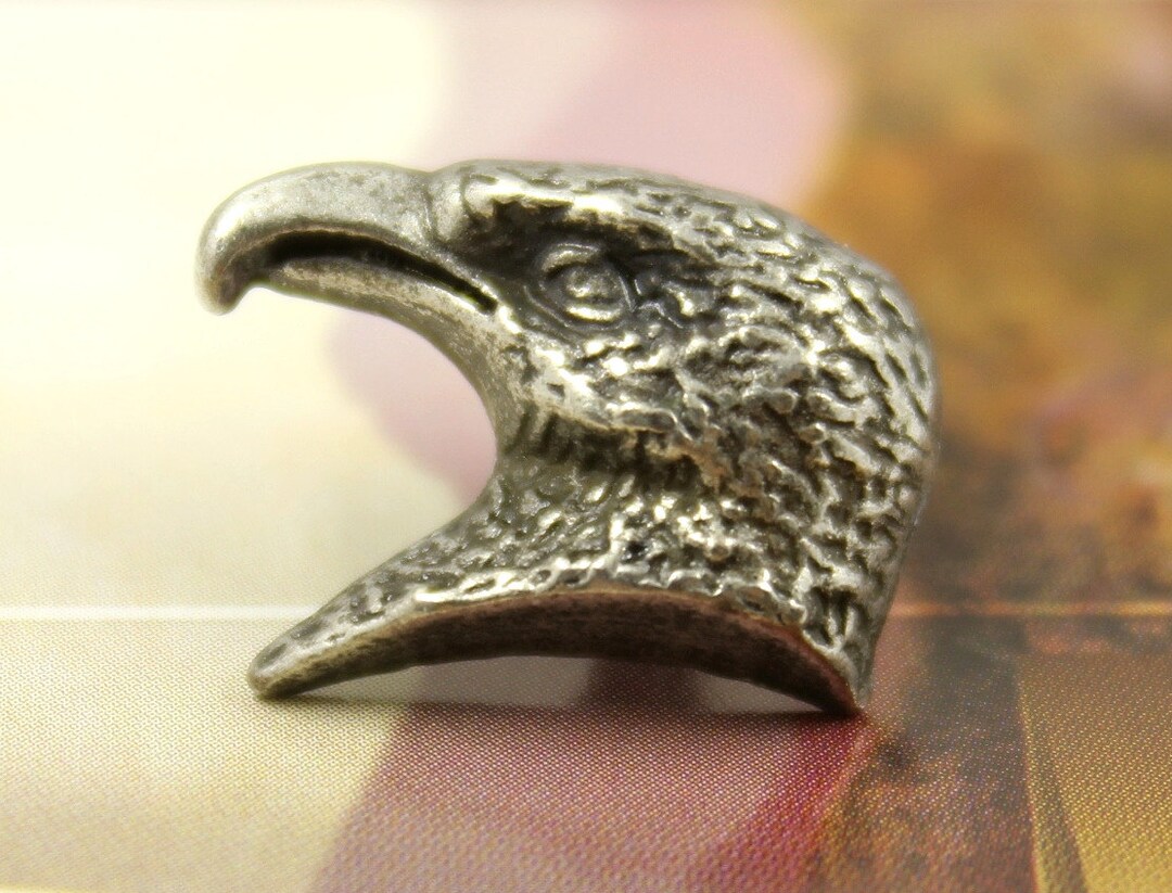 Metal Buttons - Eagle Head Metal Buttons , Antique Silver Color , Shank ...
