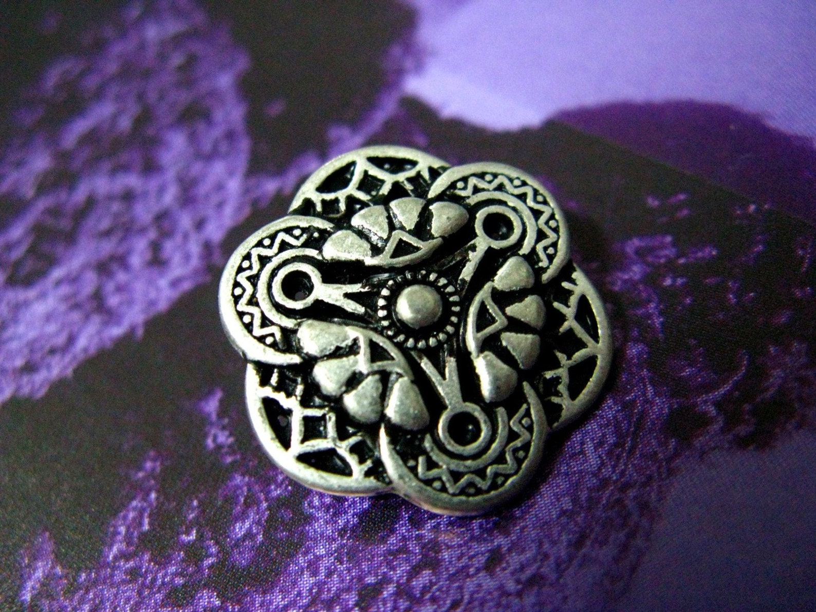 Metal Buttons Gothic Flower Art Metal Buttons Retro Silver - Etsy