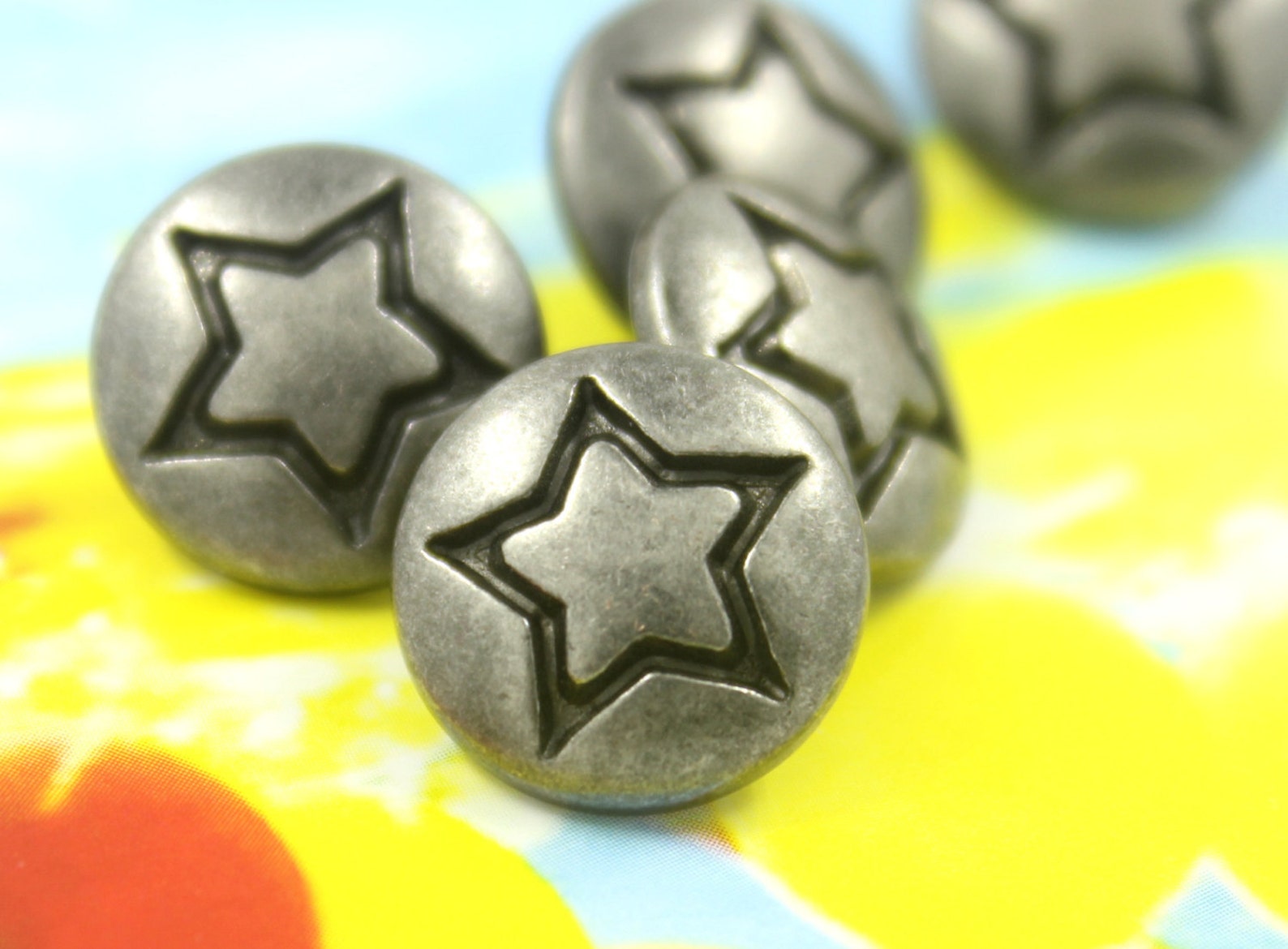 Metal Buttons Carving Star Metal Buttons Gray Silver Color - Etsy