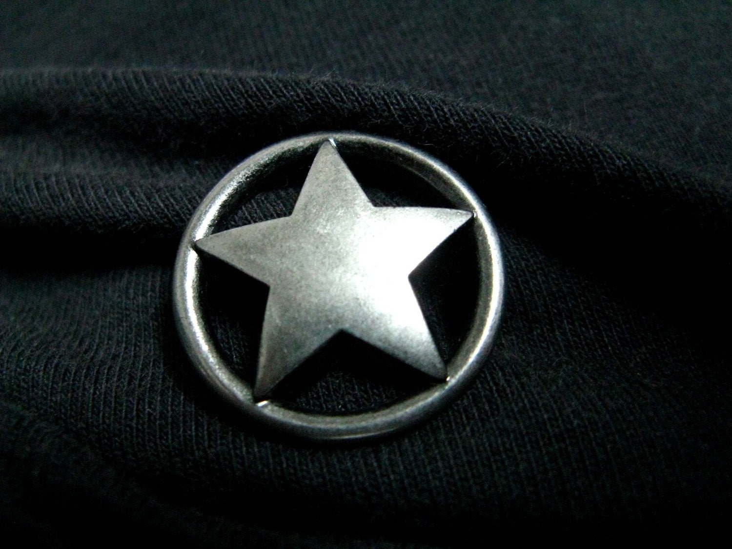 Metal Buttons Ring and Star Metal Buttons Gray Silver | Etsy