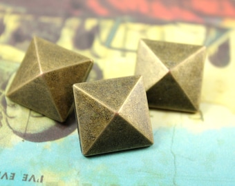 Metal Buttons - Antique Brass Domed Metal Buttons , Shank , 0.39 Inch ...