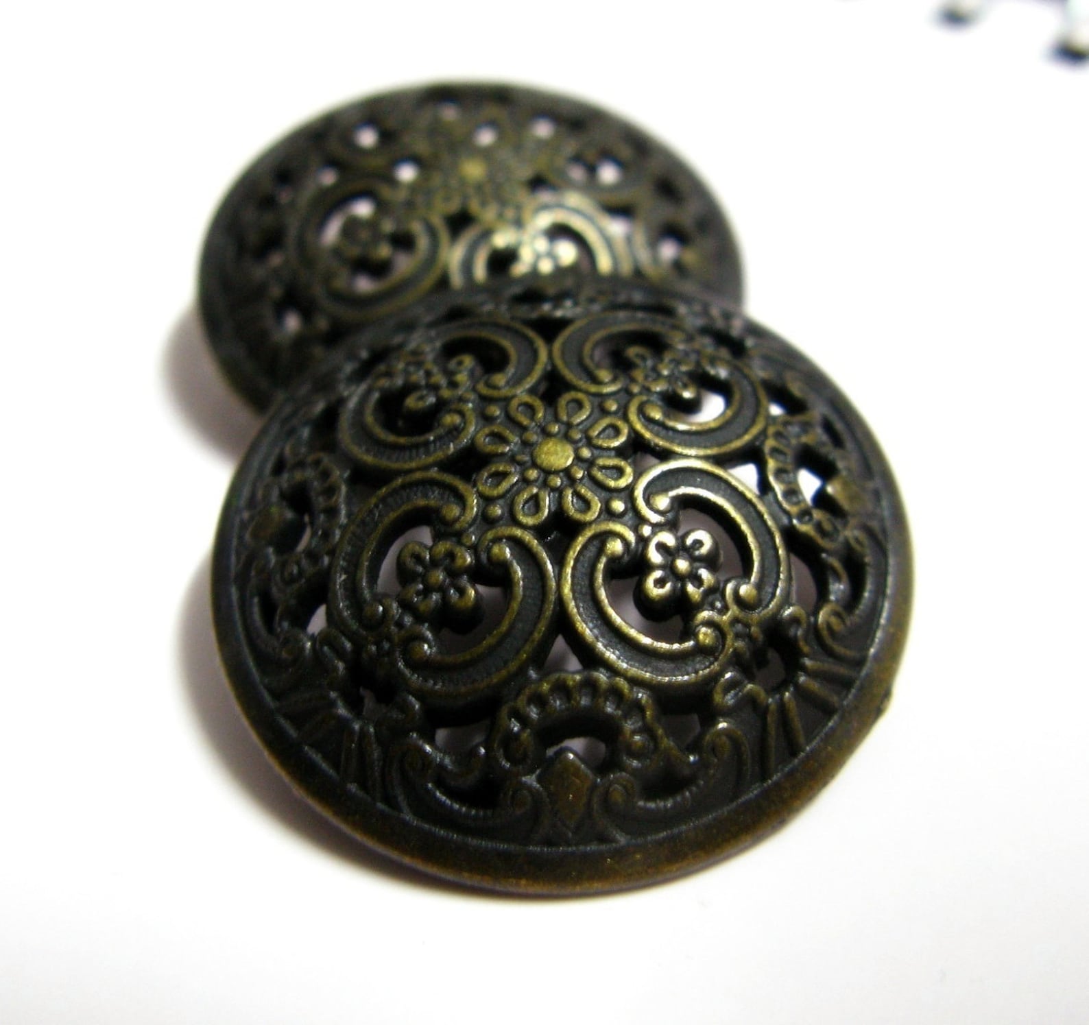 Metal Buttons Opeowork Floral Engraving Metal Buttons | Etsy