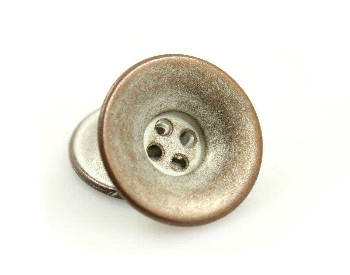 Metal Buttons Funnel Shaped Metal Buttons Copper Patina - Etsy