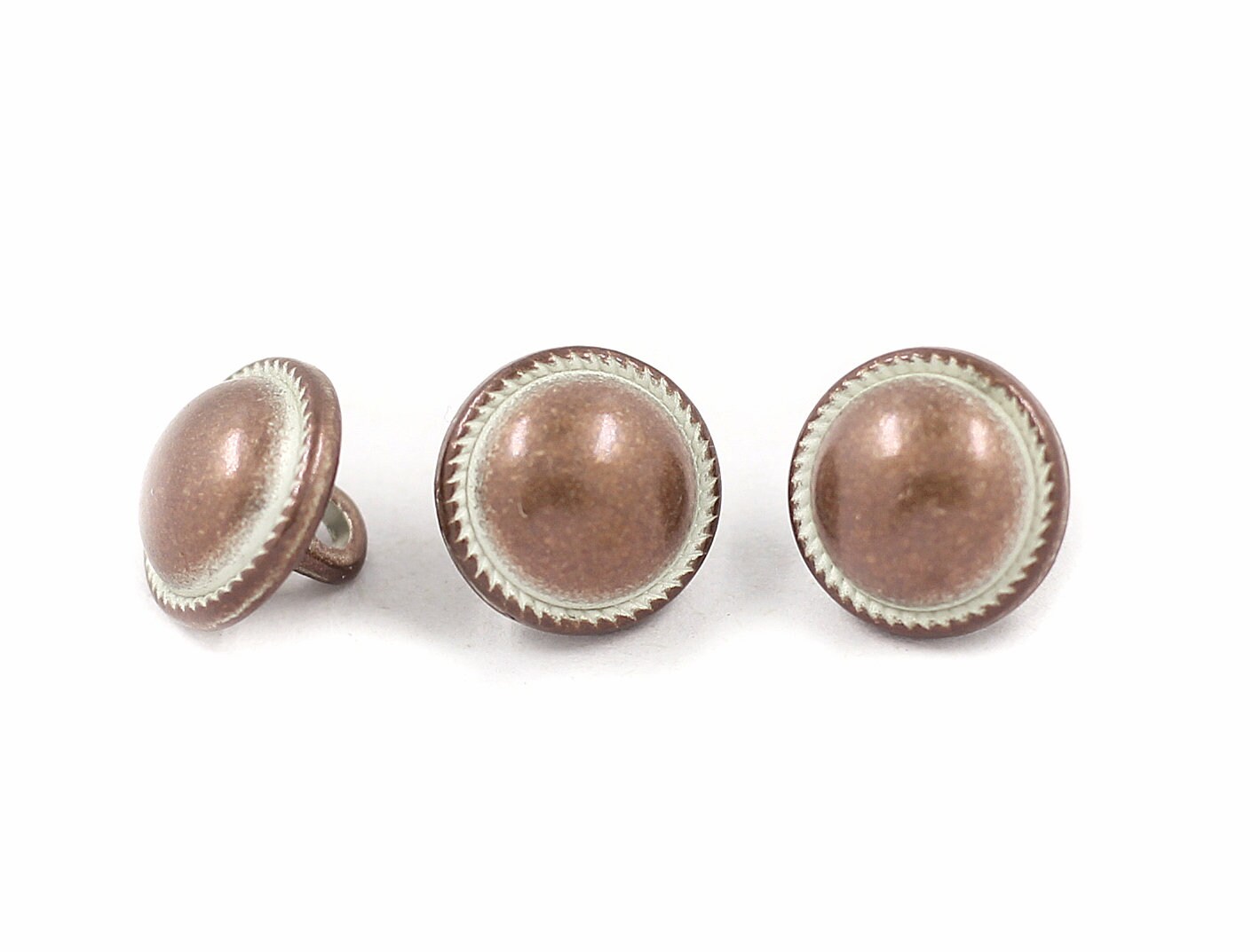 Metal Buttons Copper White Domed Metal Shank Buttons 0.39 - Etsy