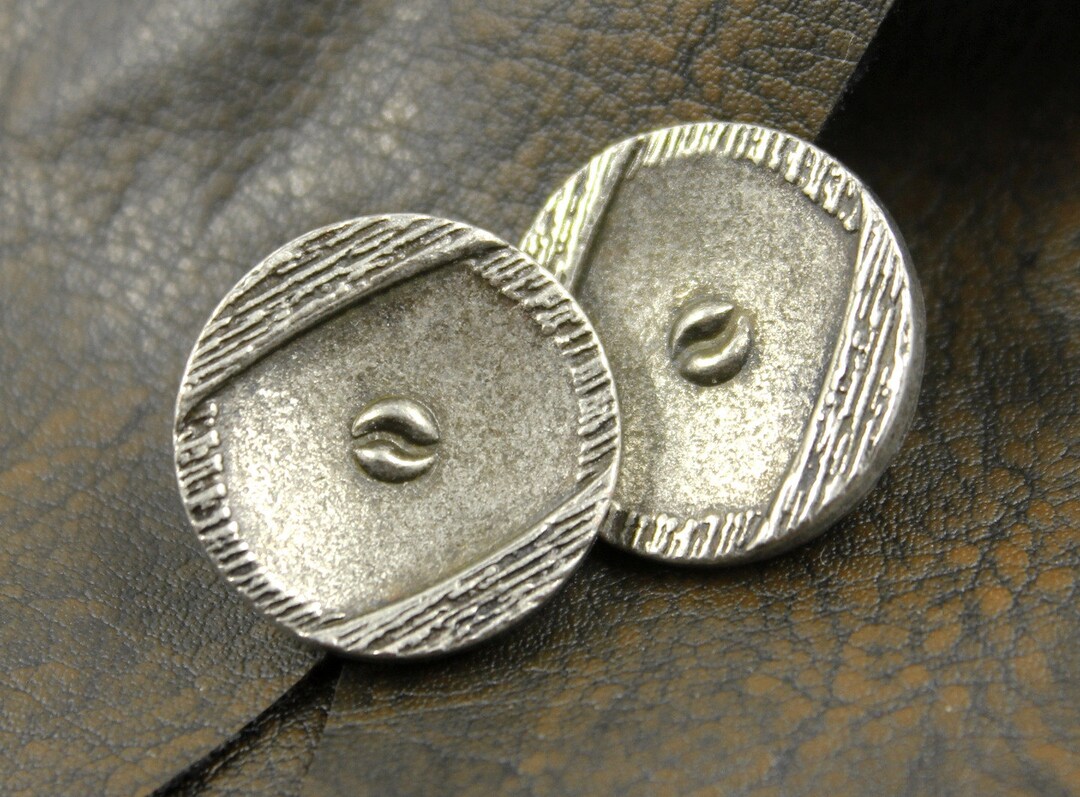 Metal Buttons - Screw Head Metal Buttons , Antique Silver Color , Shank ...