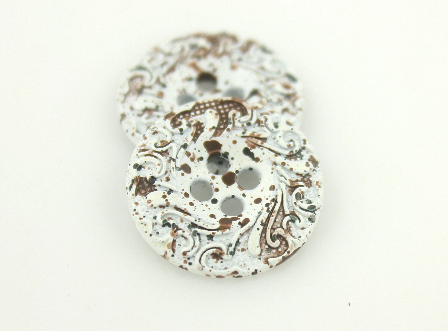 Metal Buttons Cirrus Circle Metal Buttons White With - Etsy