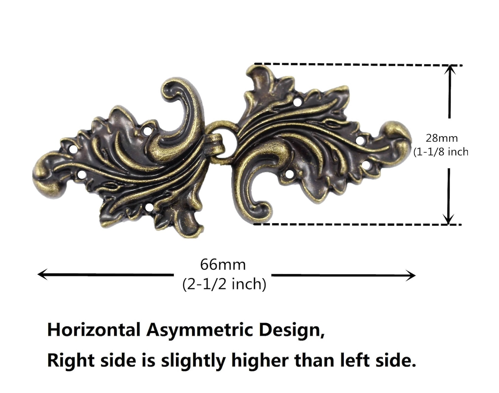 Cloak Clasp Fasteners Antique Brass Acanthus Leaf Asymmetric - Etsy