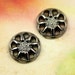 Metal Buttons - Eight Petal Holes Shiny Gunmetal Buttons , 0.39 Inch ...