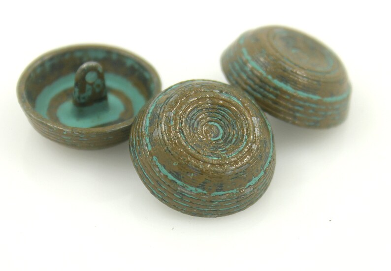 Metal Buttons - Rust Concentric Circles Metal Shank Buttons - 0.91 Inch ...