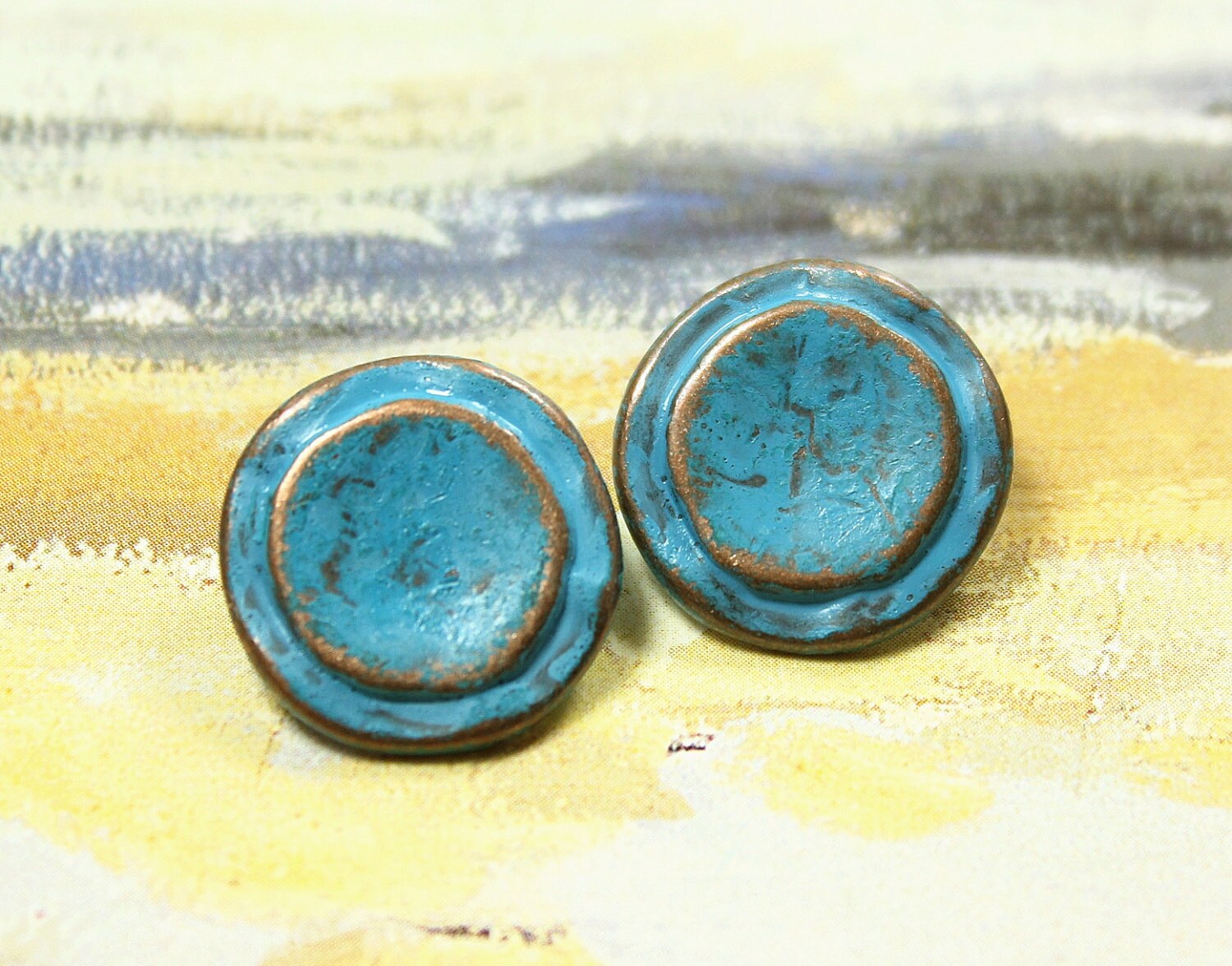 Metal Buttons Double Circles Metal Buttons Retro Sky Blue - Etsy
