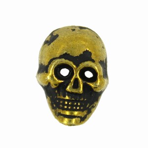 Metal Buttons - Skull Metal Buttons , Retro Gold Color , 2 Holes , 0.51 ...