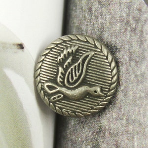 Metal Buttons - Antiqued Silver Embossed Flying Swan Pattern Buttons, 0 ...