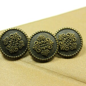 Metal Buttons Motif Texture Metal Buttons , Antique Brass Color , Shank ...