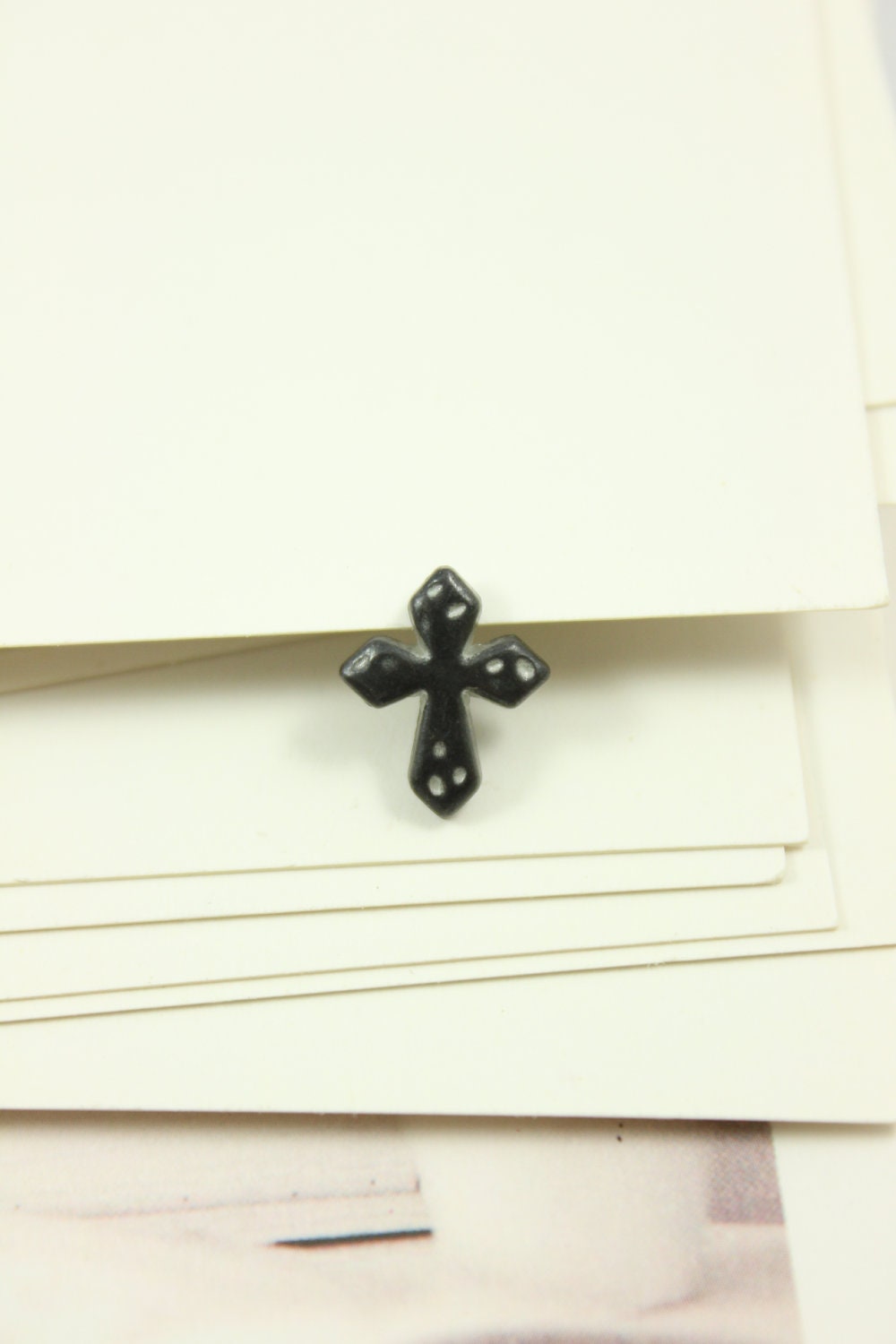 Metal Buttons - Cross Metal Buttons , Black Bronze Color , Shank , 0.47 ...