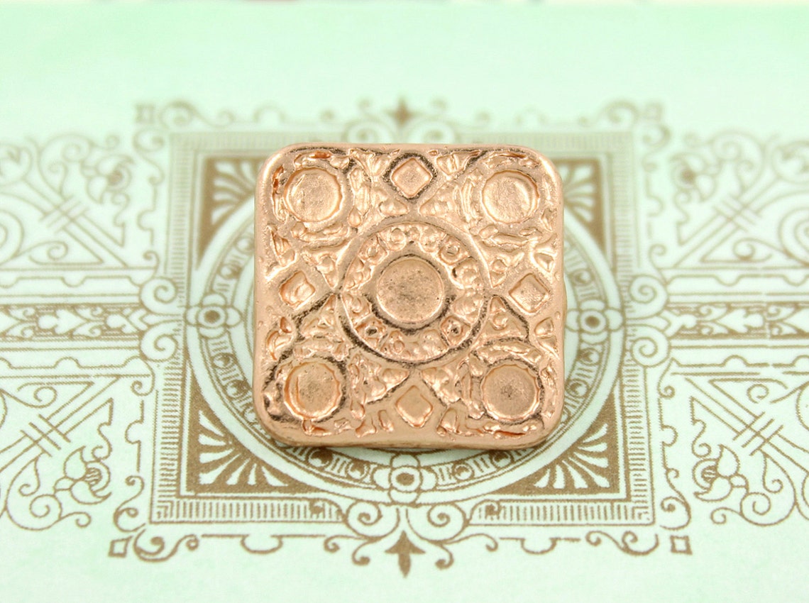 Square Metal Buttons Round and Square Matrix Rose Gold Metal | Etsy