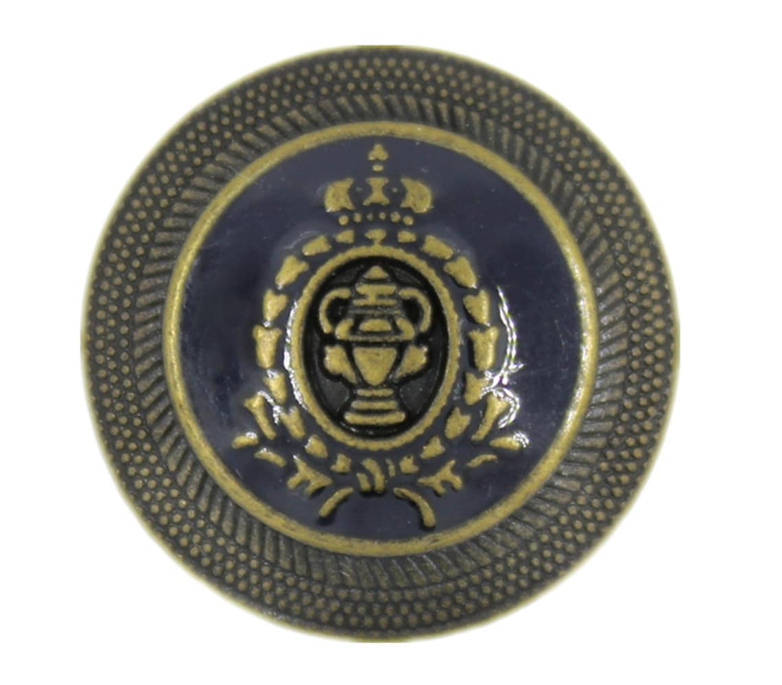 Brass Emblem Deep Blue Enamel Metal Shank Buttons 0.87 Inch - Etsy