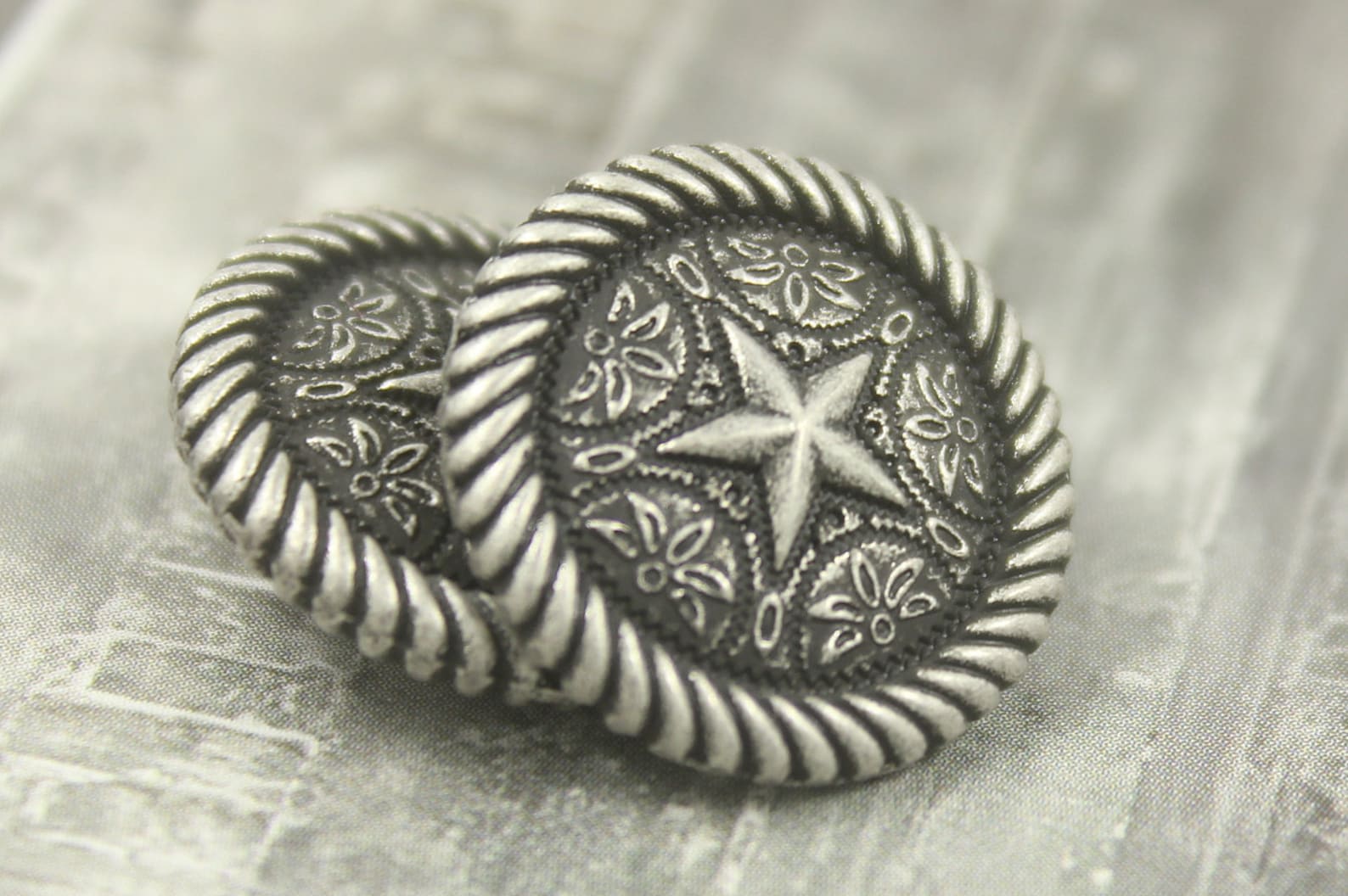 Metal Buttons Roped Star Metal Buttons Antique Silver - Etsy
