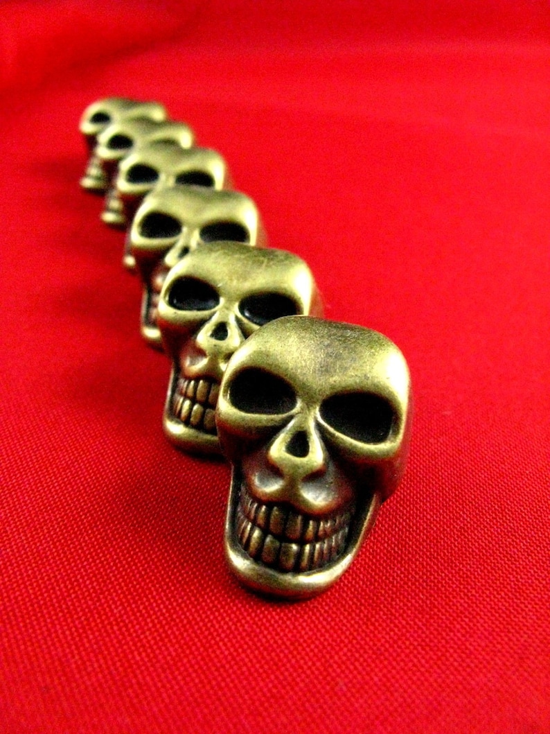 Metal Buttons Large Skull Metal Buttons Antique Brass - Etsy
