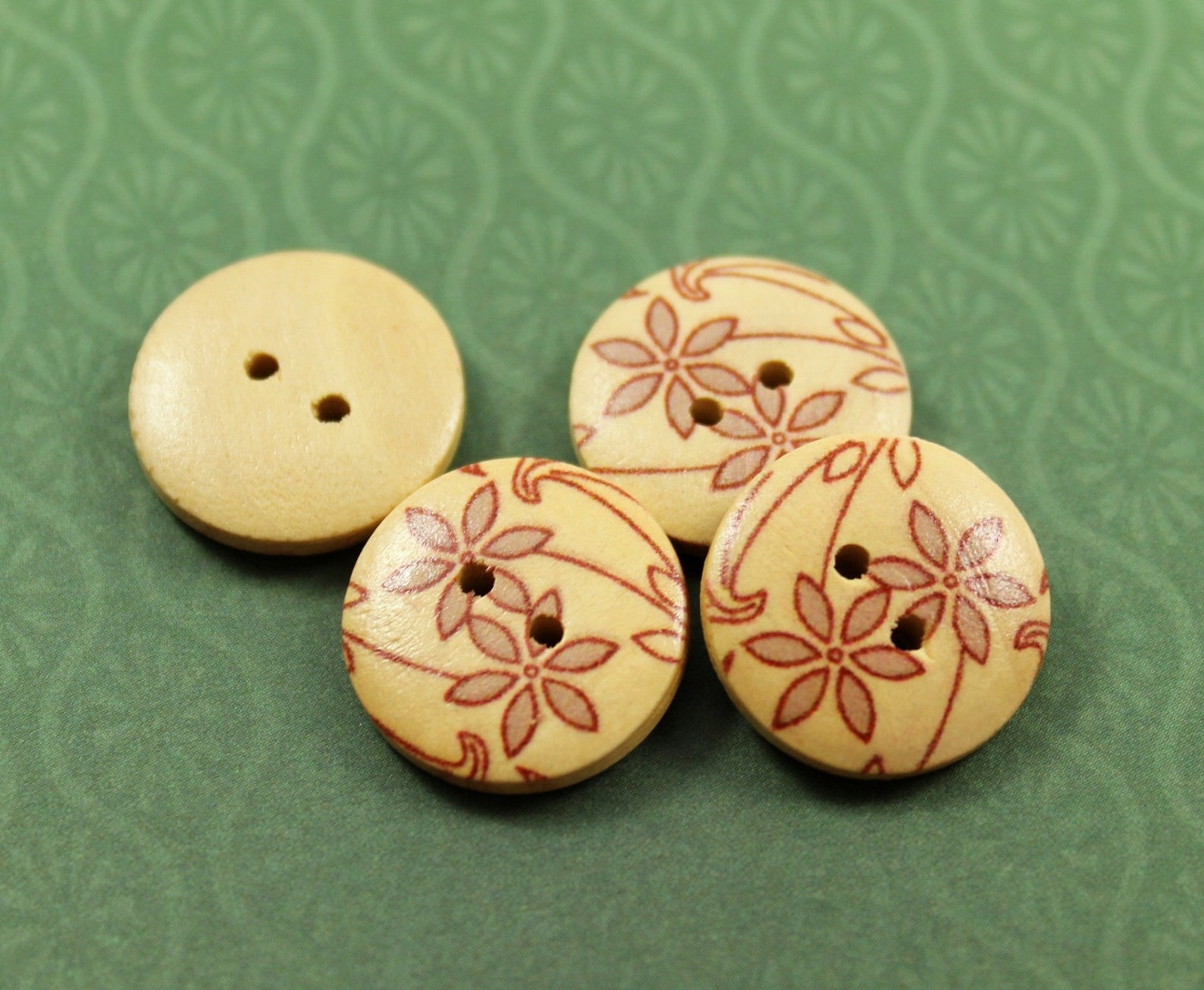 Wooden Buttons Japanese Style Natural Wooden Buttons With - Etsy