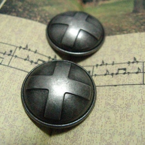 Metal Buttons - Balanced Cross Metal Buttons , Gray Silver Color ...