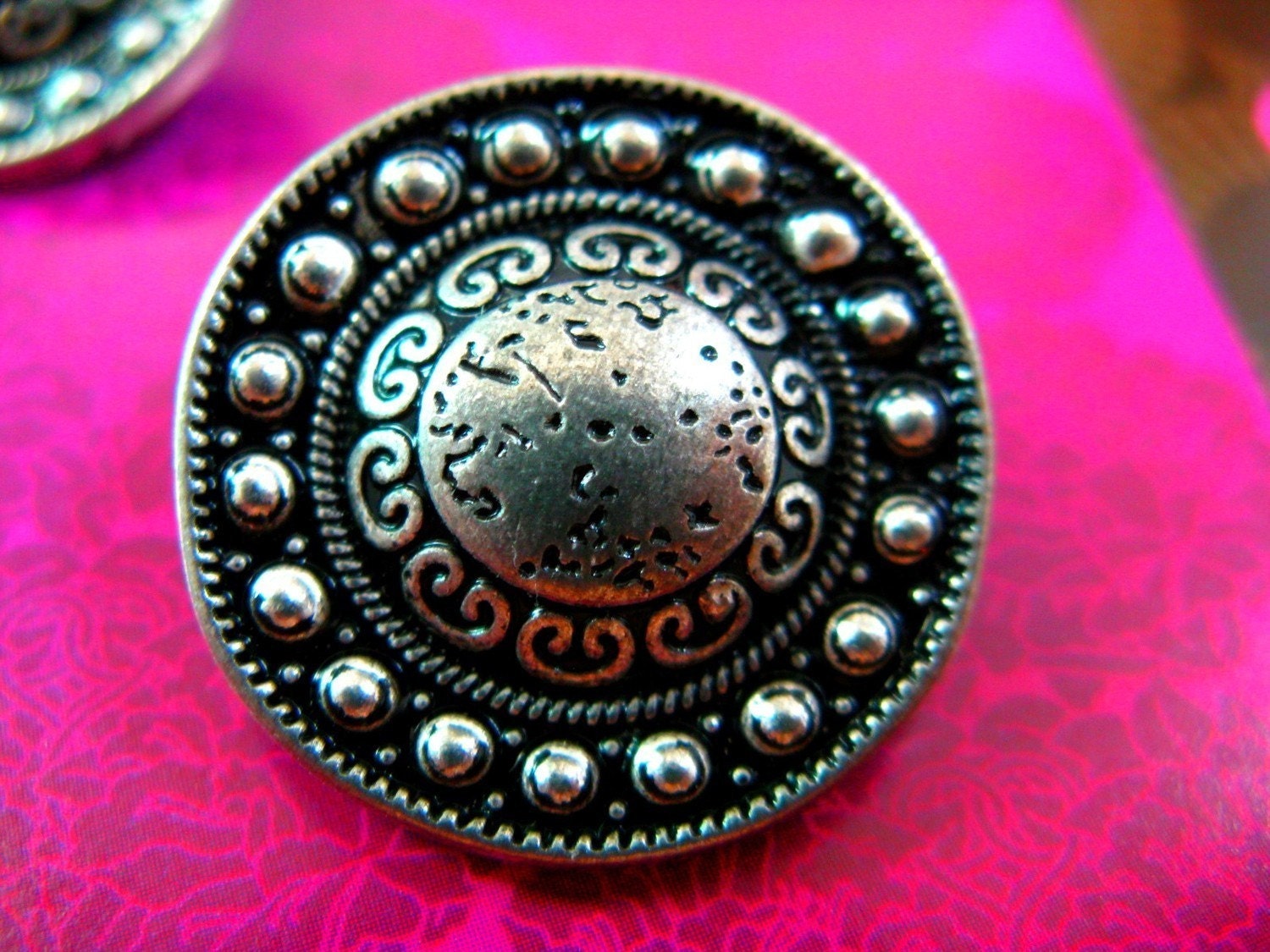Metal Buttons Beads Domed Metal Buttons Retro Silver Color - Etsy