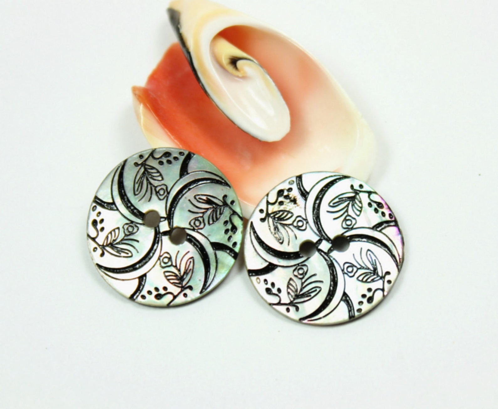 Shell Buttons Rich Luster Flower Mandala Pattern Shell - Etsy