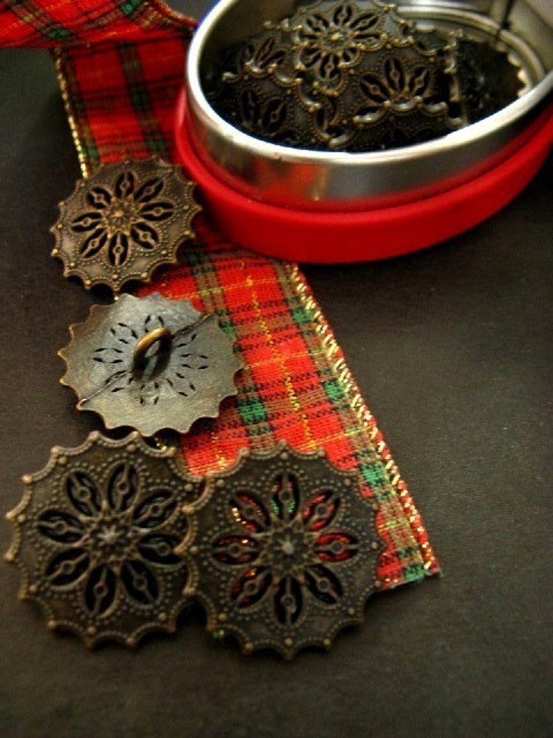 Wholesale Flower Metal Buttons Fancy Lot 50 Bronze Pierced - Etsy