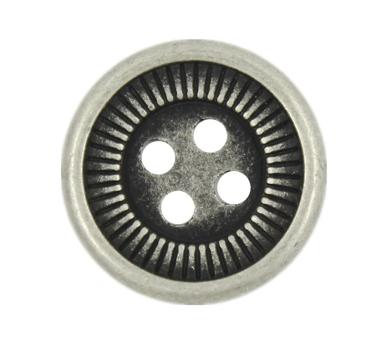 Metal Buttons Antique Silver Side Gear Design Hole Buttons - Etsy
